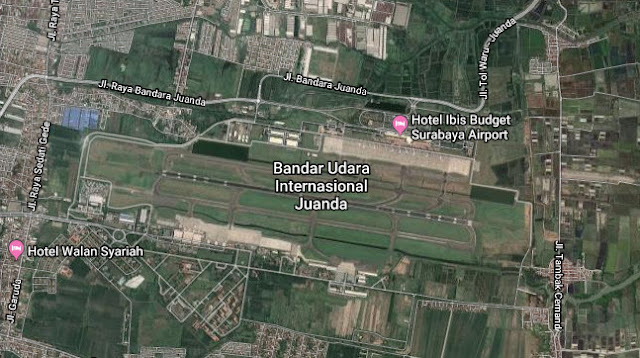 Juanda Airport - Peta Jalan Lokasi (Google Maps)