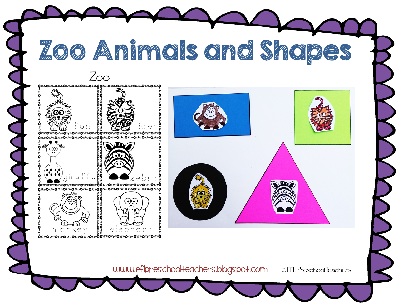 ESL/EFL Preschool Teachers: Zoo Animal Theme for the Kindergarten ELL
