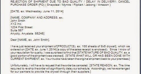 Order Cancellation Letter Format