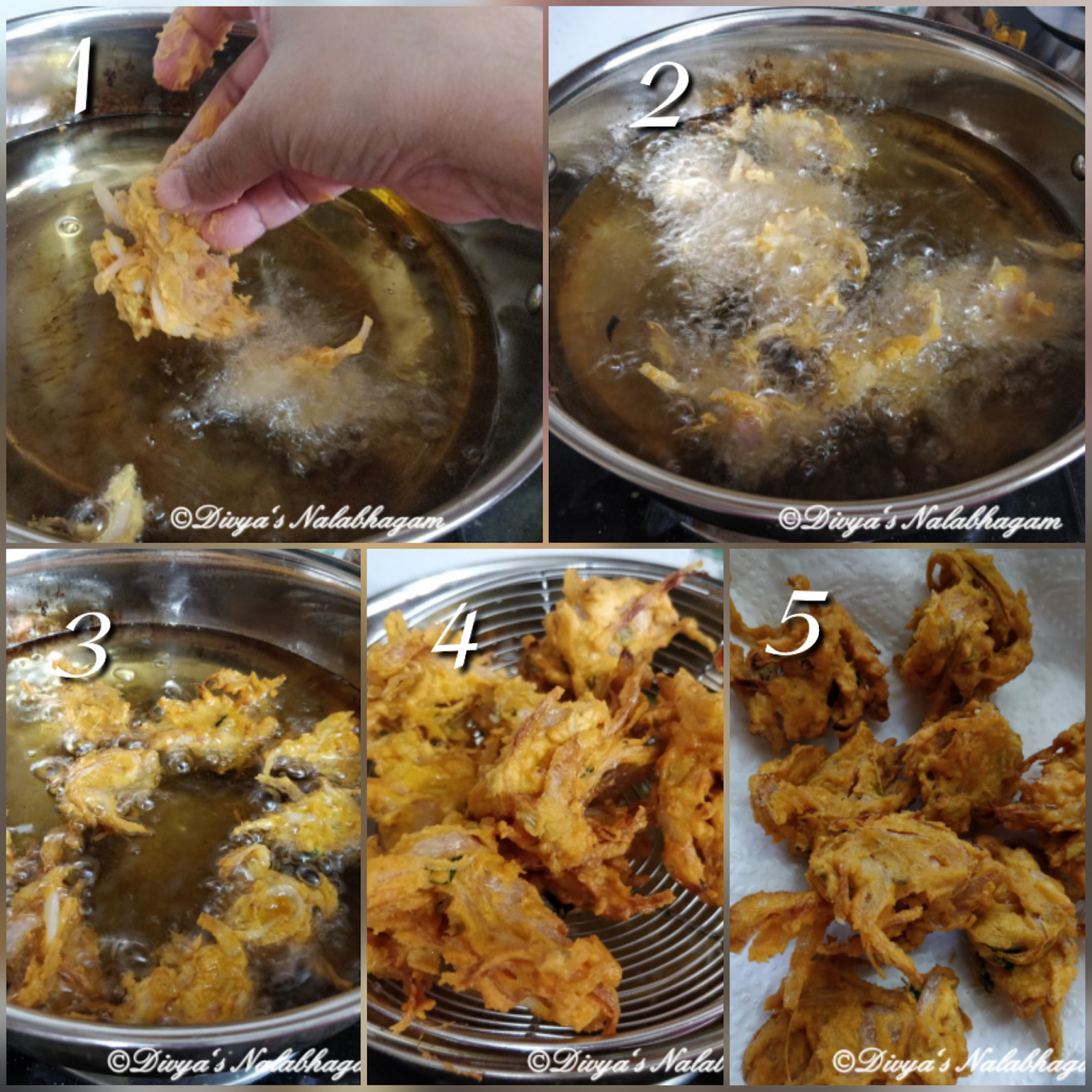 Vengaya Pakoda | Onion Pakoda | Onion Pakoras - Divya's Nalabhagam