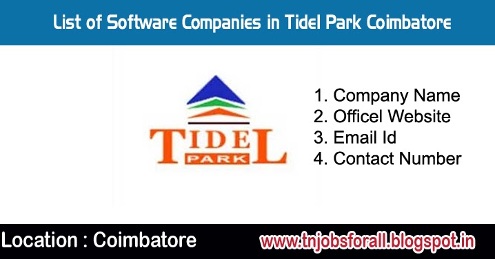 List of Software Companies in Tidel Park Coimbatore - Jobs For All