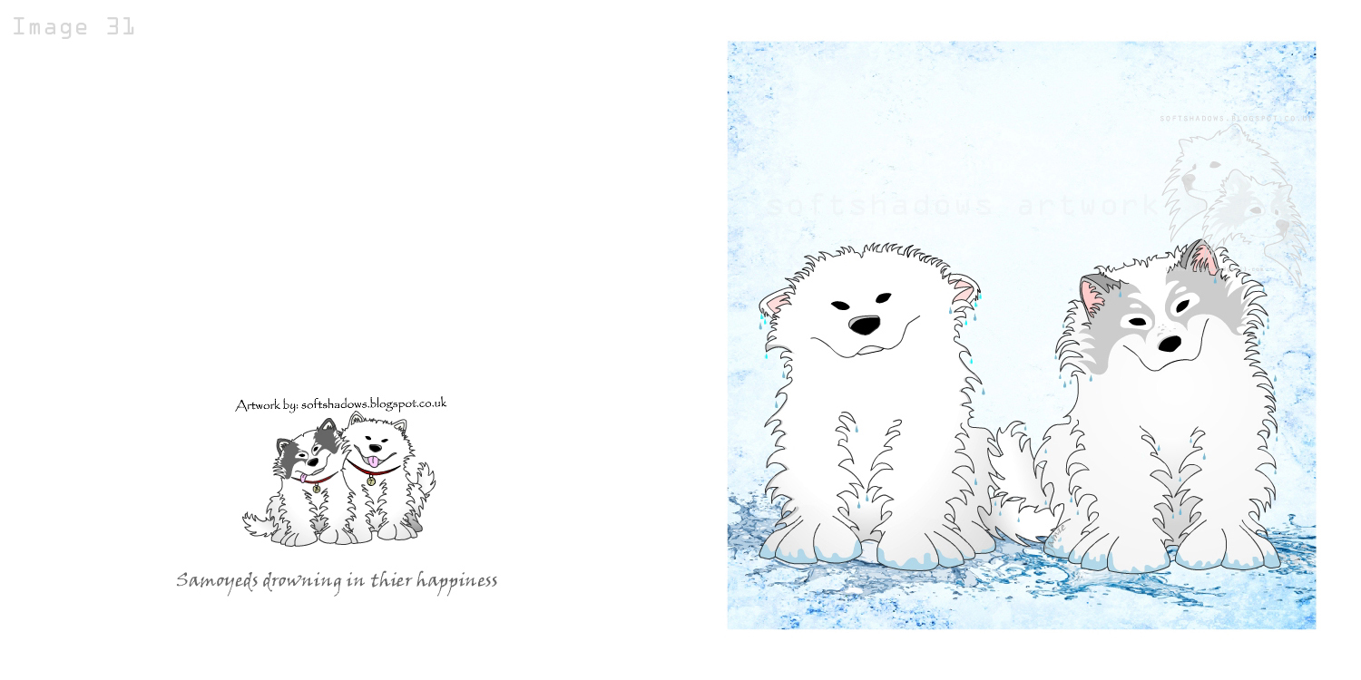 Softshadows art: Samoyed greetings cards