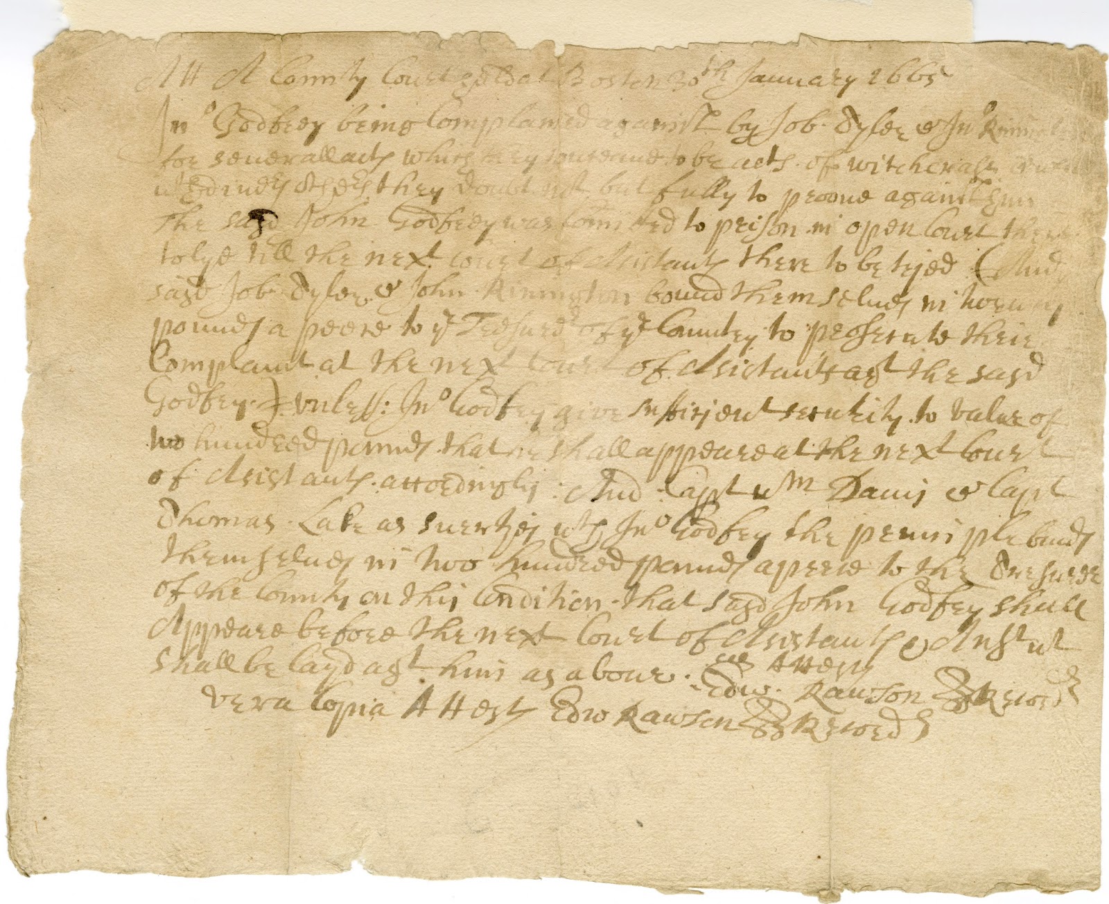 From the Stacks: Accusation of Witchcraft, 1665/66 - UM Clements Library