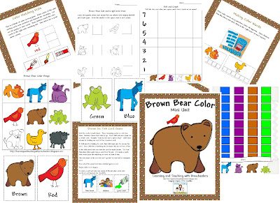 Learning and Teaching With Preschoolers: Brown Bear Freebie