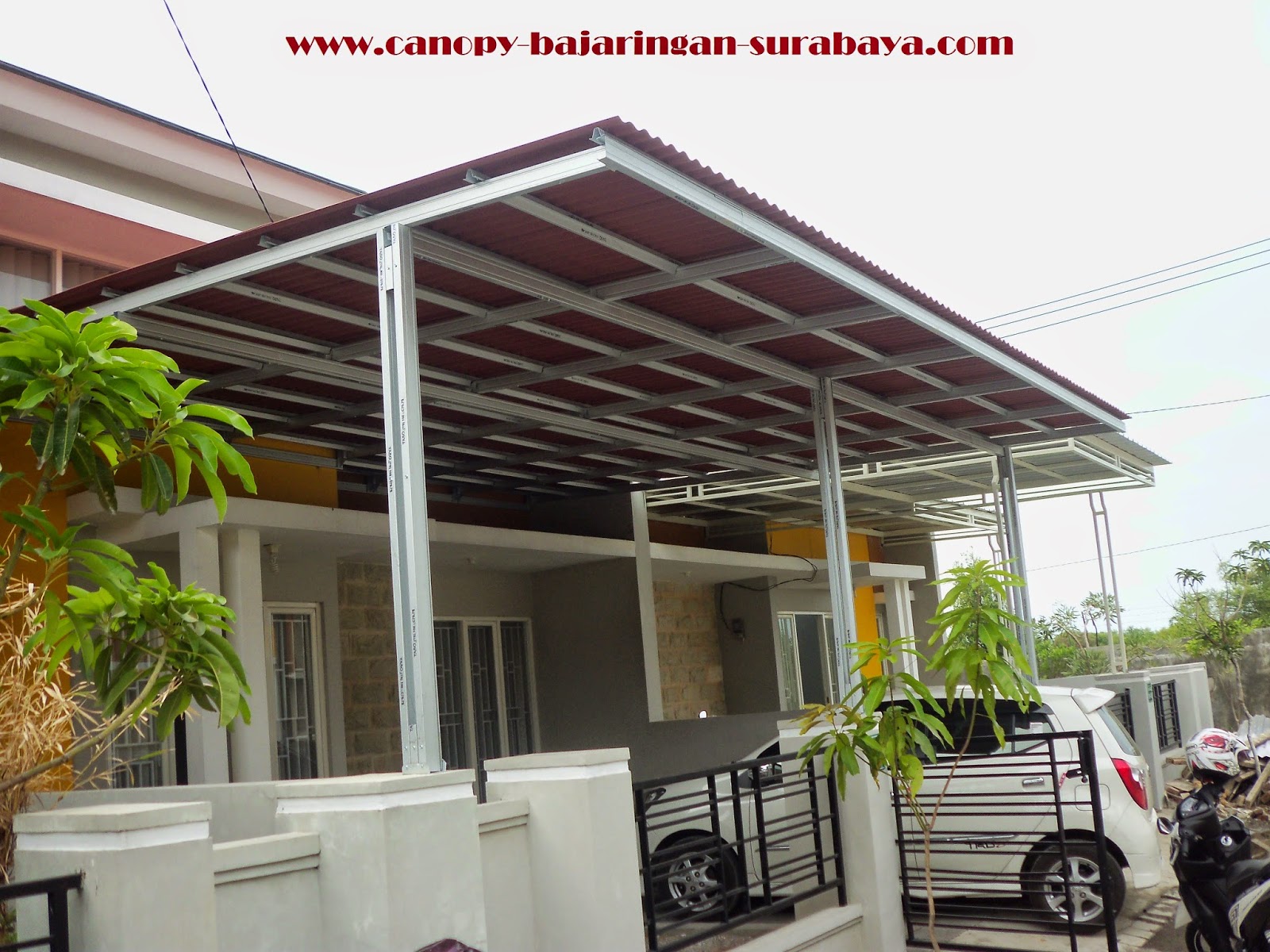 CONTOH HASIL PEMASANGAN CANOPY BAJA RINGAN