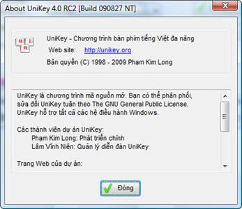 UniKey 4.0 RC2 - Phần mềm gõ tiếng Việt