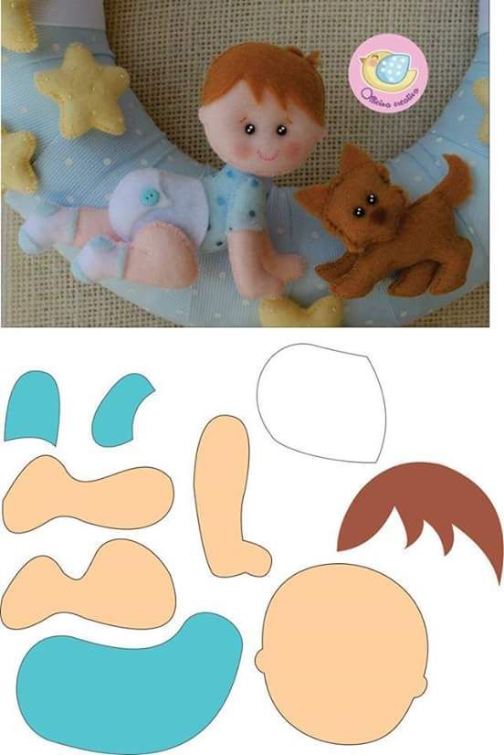 Moldes de Bebês para artesanato em feltro - Feltro e moldes para artesanato