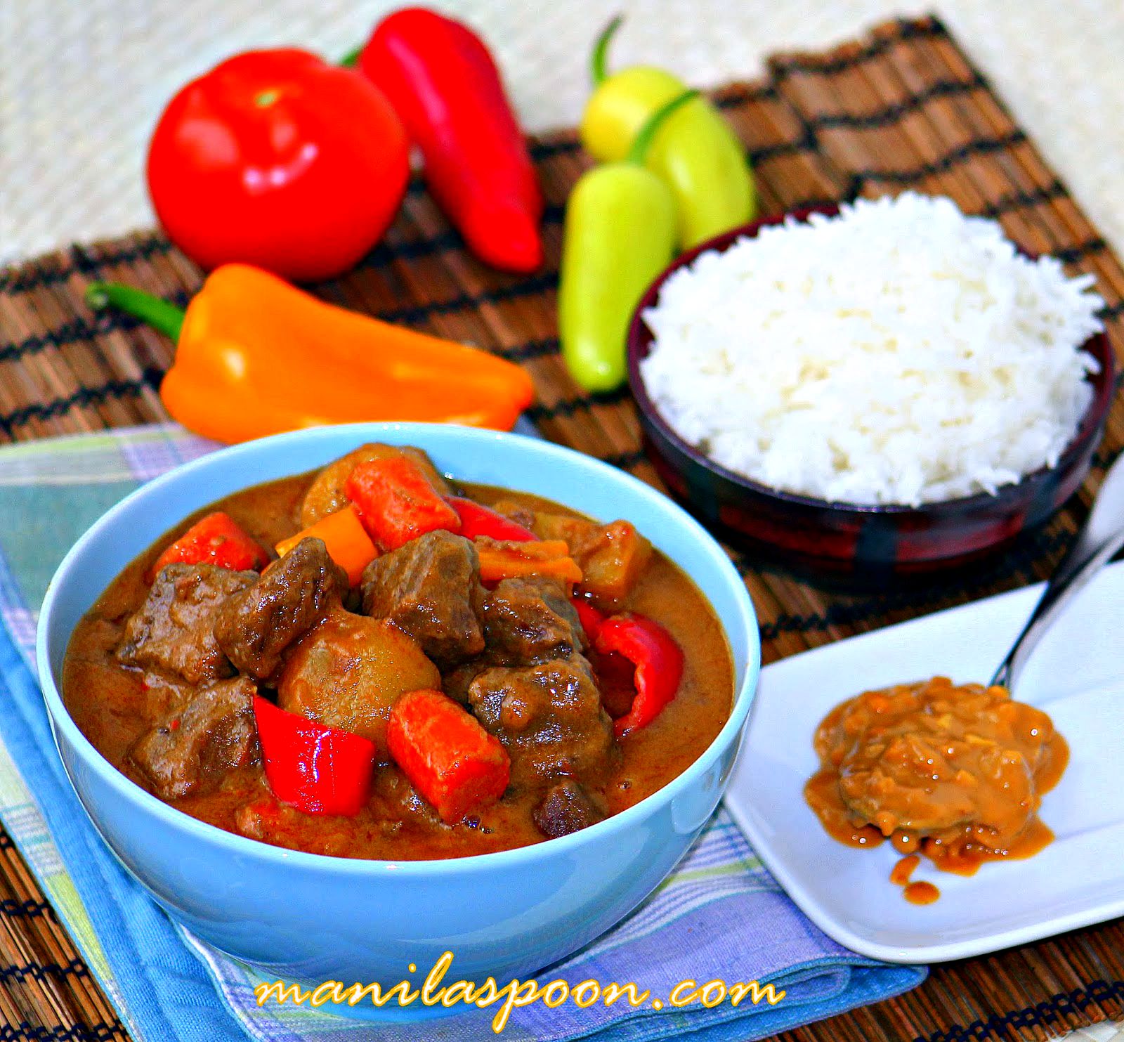 Beef Caldereta (Kaldereta sa Gata) - Beef Chunks Stewed in Coconut Milk ...
