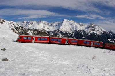 The Little Red Train On The Alps ~ Italy North to South