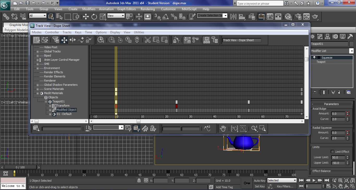 3D Modelling and Animation: Dope sheet
