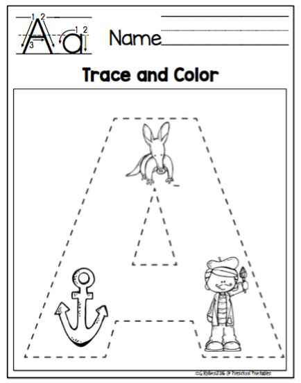 Alphabet Trace and Color Practice ~ Preschool Printables