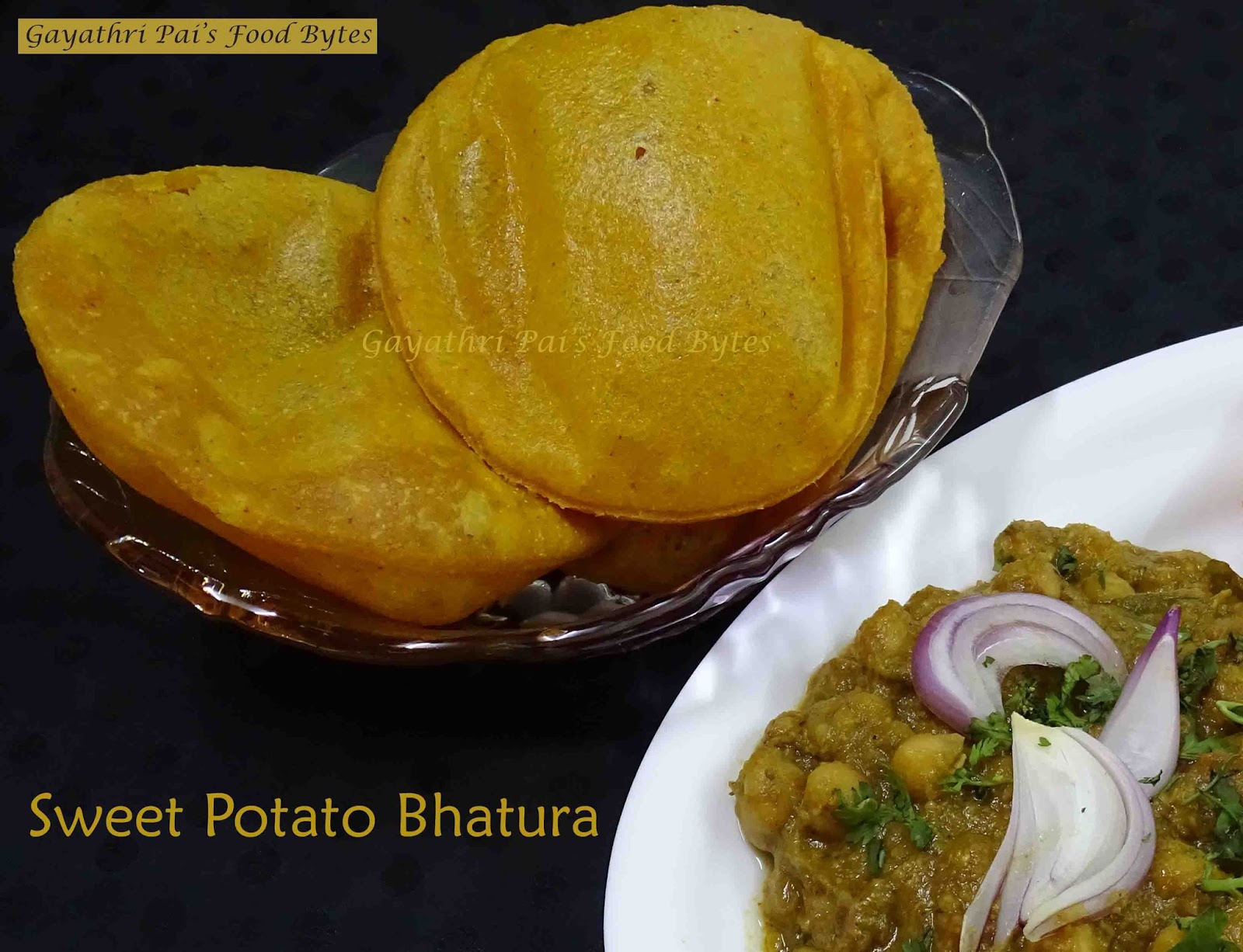 Gayathri Pai's Food Bytes: Spiced Sweet Potato (Kananga / Ratalu) Bhatura.