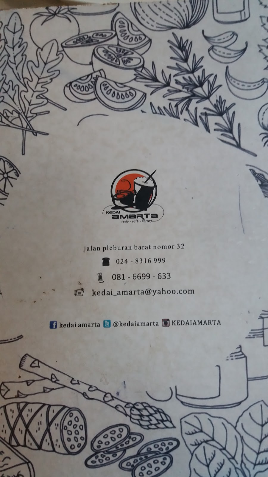 Nismut \(^_^)/: Daftar Menu Kedai Amarta Pleburan Semarang