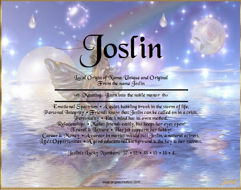 Joslin | Unique Names