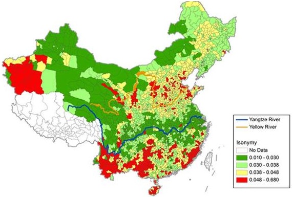 Geographic Travels: Chinese Surname Mapping Reveals Diversity, Homogeneity
