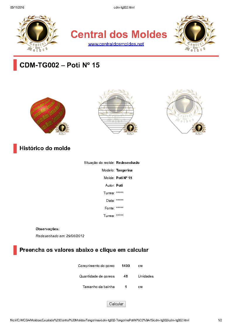 Moldes: Modelado Poti