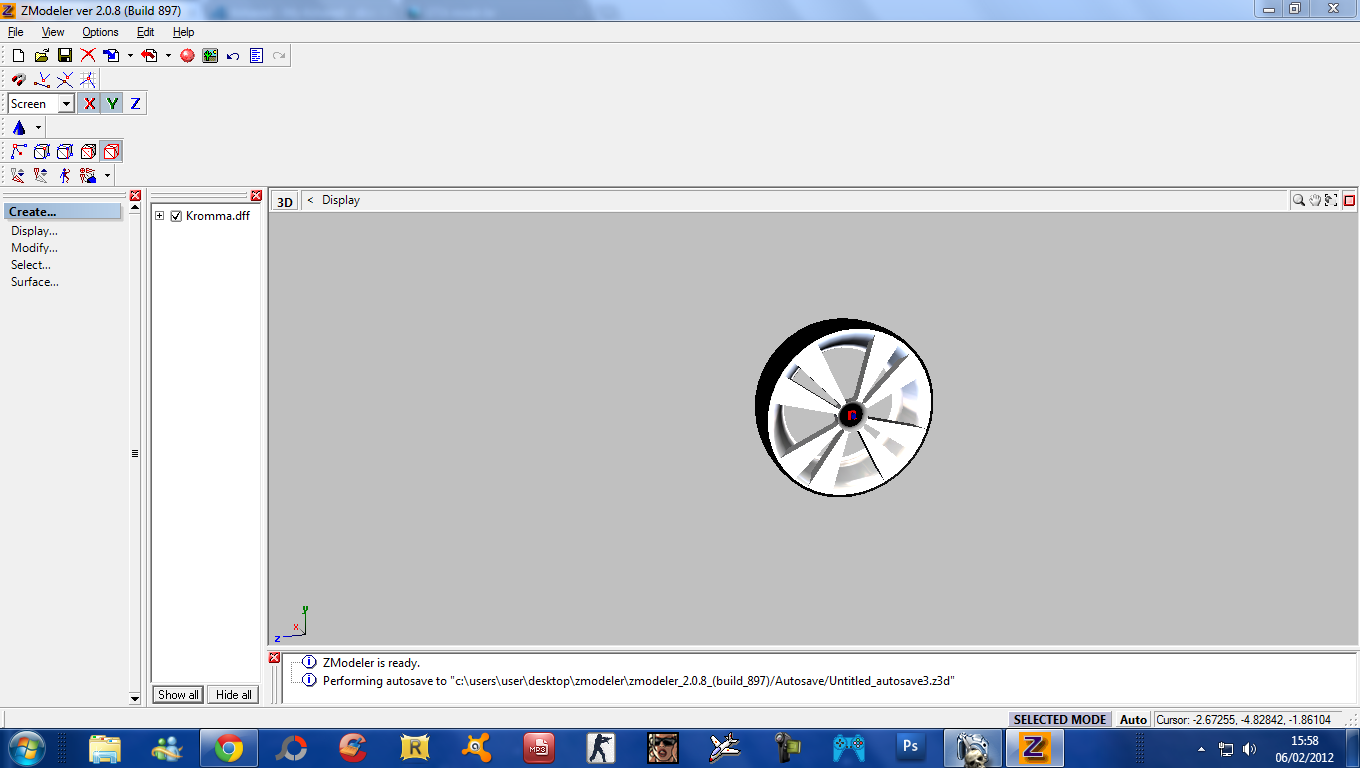 GTA NET 2016: roda para zmodeler