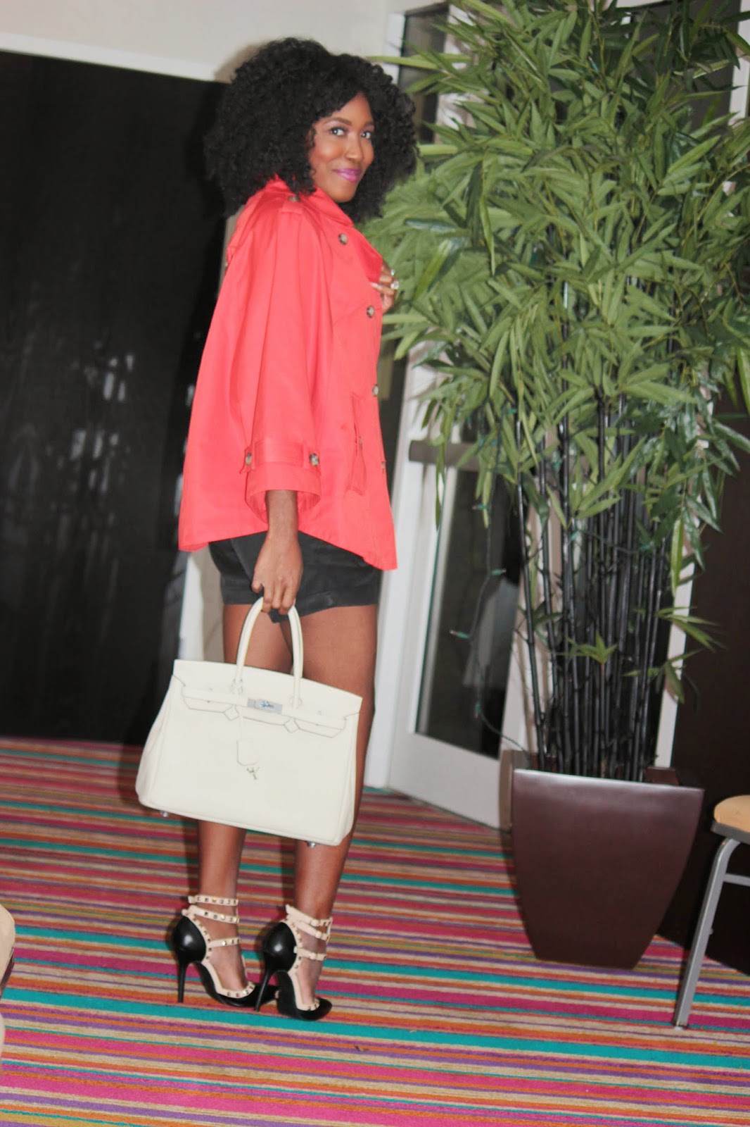 OOTN:Poncho+Shorts+Heels - FASHIONTOLIVE + FASHIONABLEFOODIVA
