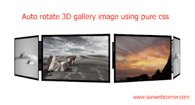 Auto 3d rotate gallery image using pure css