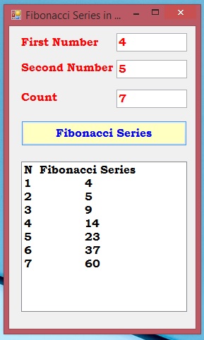 Fibonacci Series in VB 2010 ~ CSPrograms4u