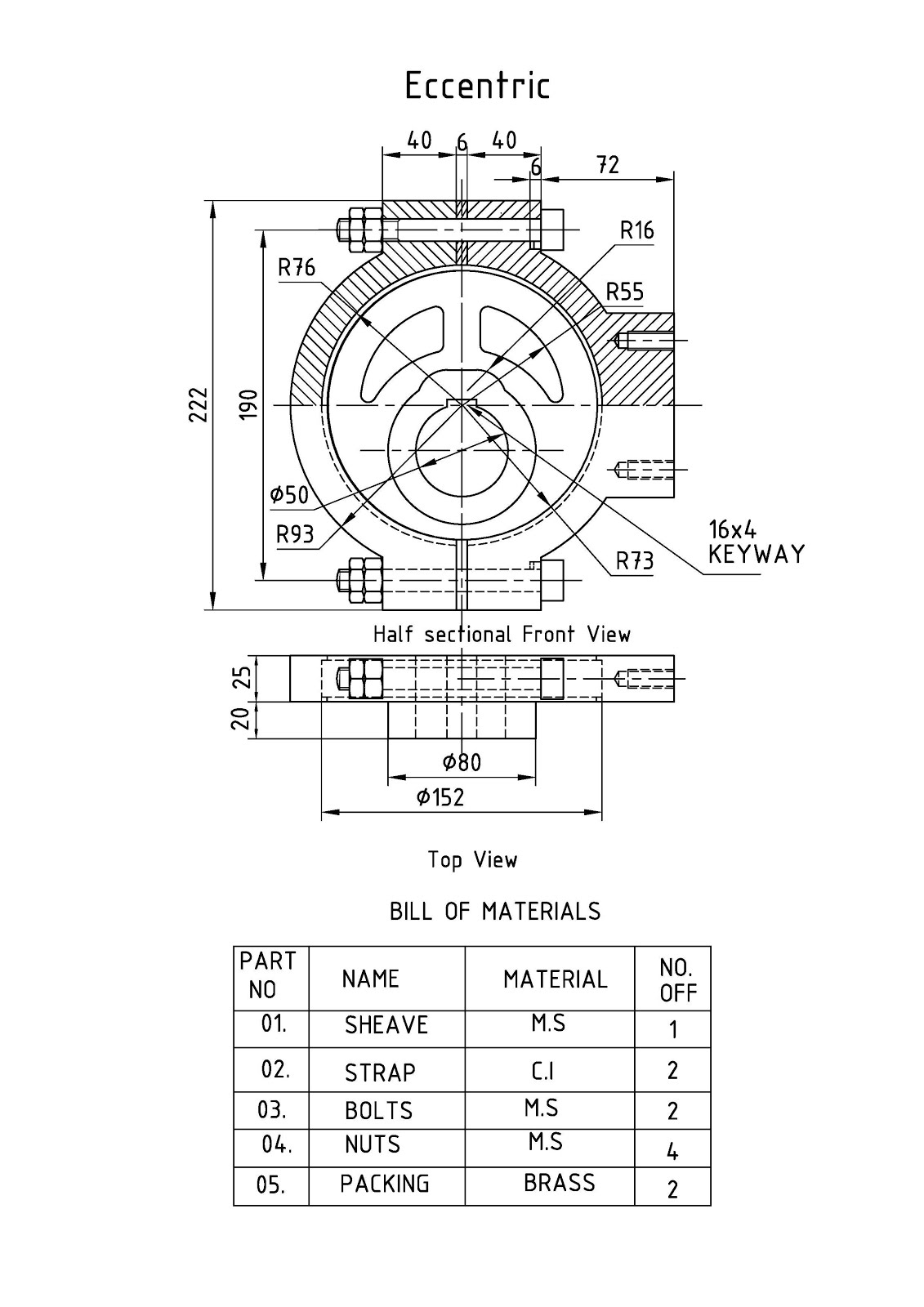 Machine Drawing: CA & CAD LAB DRAWINGS