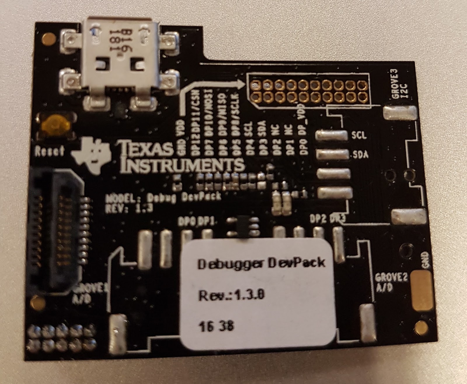 BLE: Texas Instruments CC2650 SensorTag and Debugger Devpack