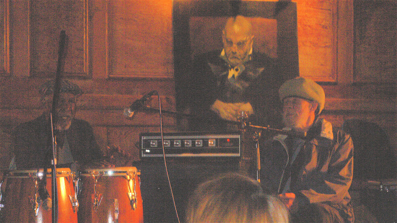 Peckham in furs: Lol Coxhill looks on musicians from his portrait