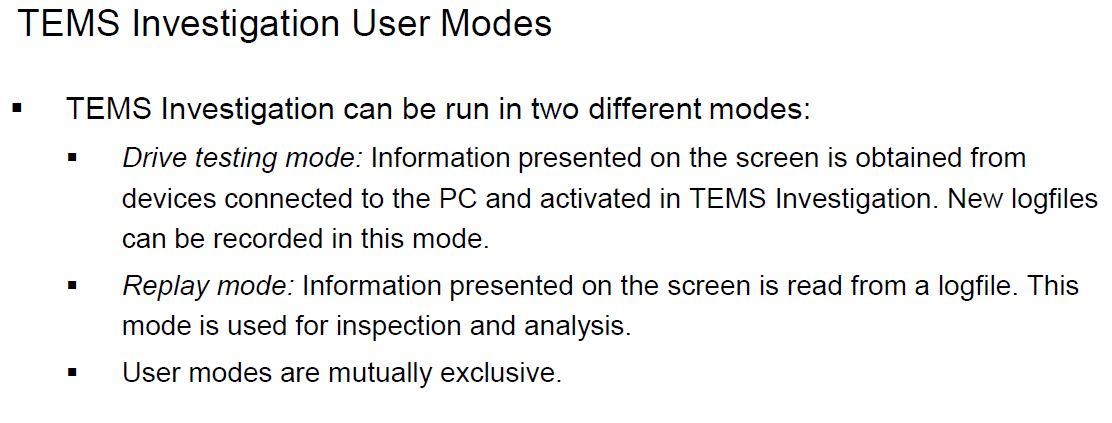 Pathloss: tems Investigation 12 (User Interface)