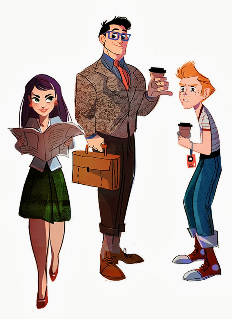 Book Girl: Art of the Day: Lois Lane, Clark Kent and Jimmy Olsen