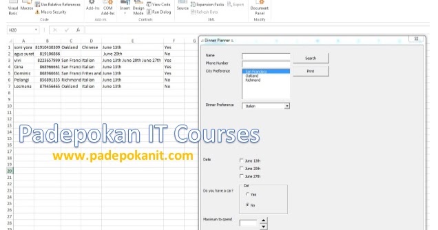 Padepokan IT, Kursus Komputer, Private Komputer, Jasa Komputer, : Training, Kursus, Private VBA ...