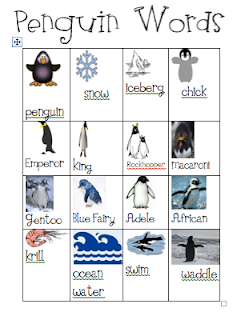 The Very Busy Kindergarten: Penguin Word List