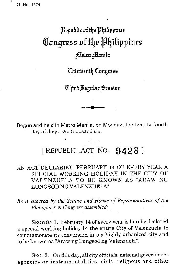 Philippine Holidays: "Araw ng Lungsod ng Valenzuela" is a Special ...