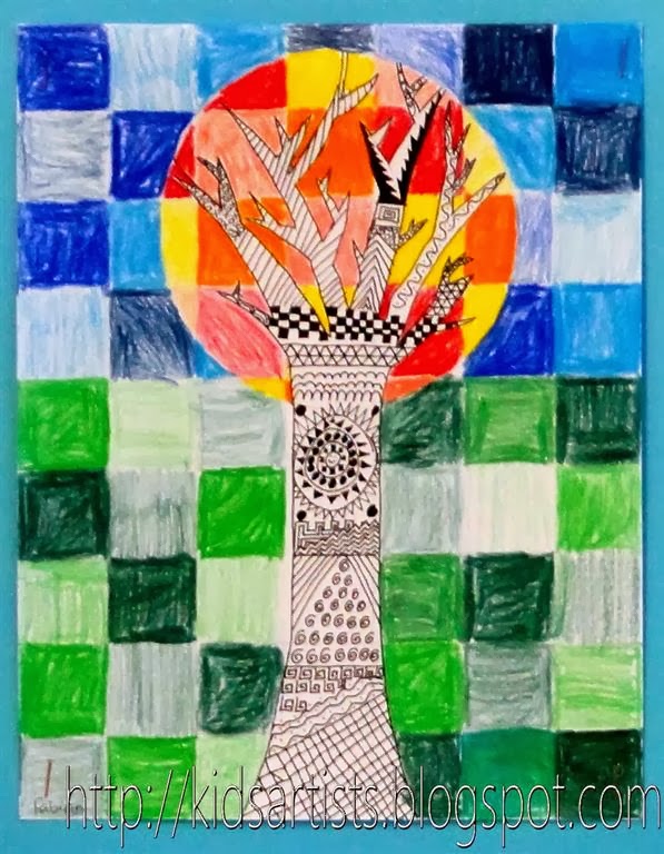 Kids Artists: Patterned tree