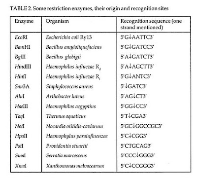 The nomenclature of restriction enzymes uses a three letter in DNA: E ...
