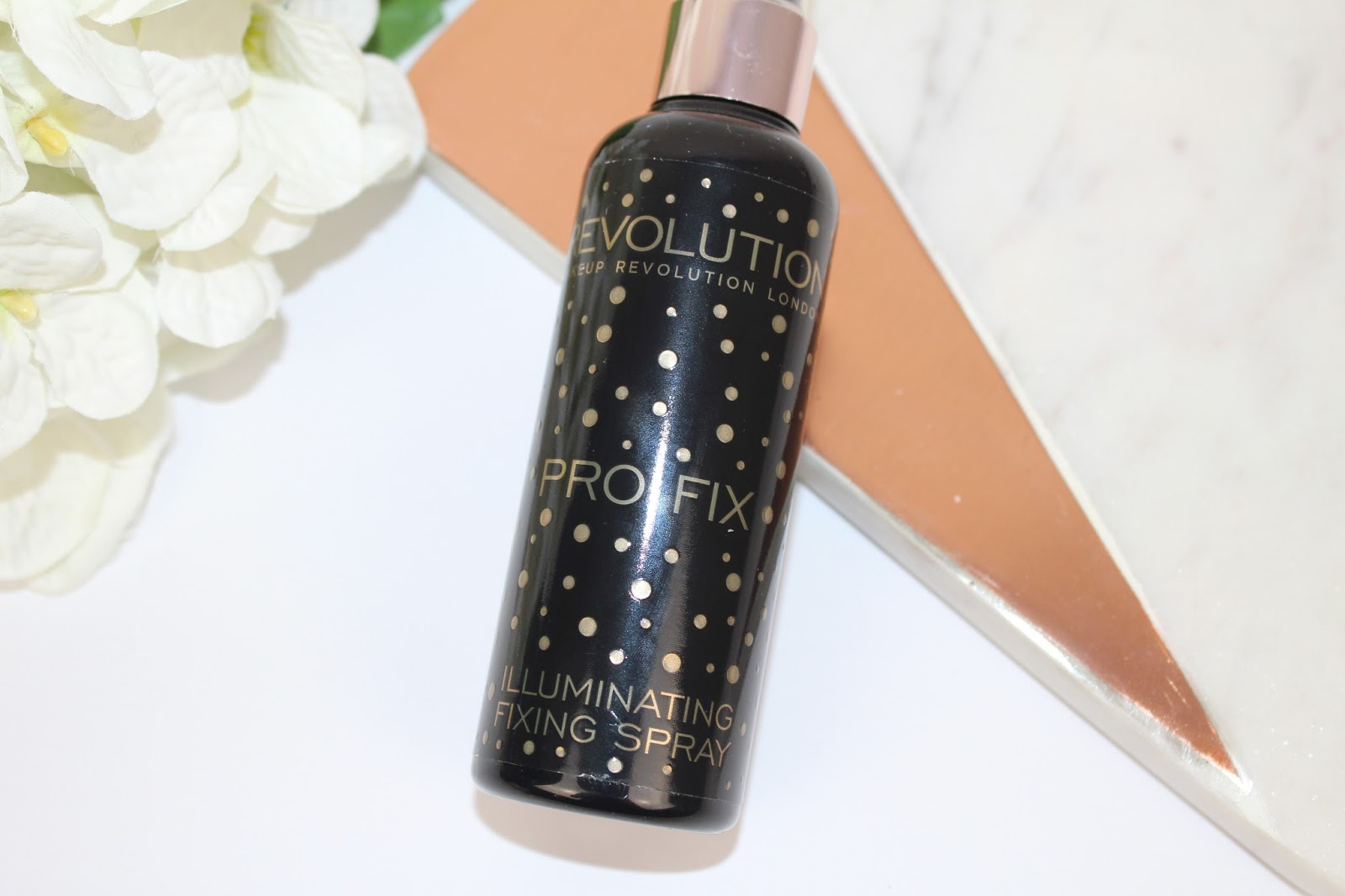 Makeup Revolution Illuminating Fixing Spray Review & Photos | Pink ...