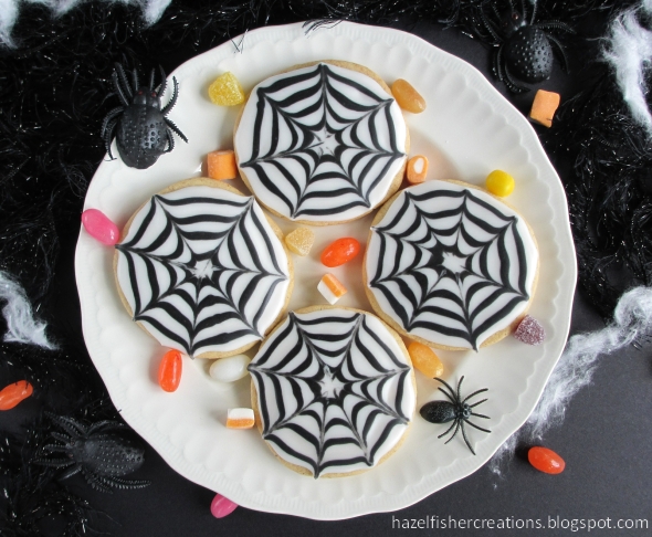 Hazel Fisher Creations: Halloween Cookies - Recipe and Spider Web Icing ...