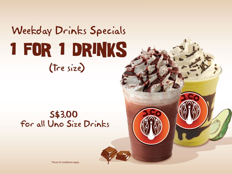 FoodieFC: J.CO Donuts & Coffee: Weekday 1 For 1 Drinks (till 31 Dec 2012)