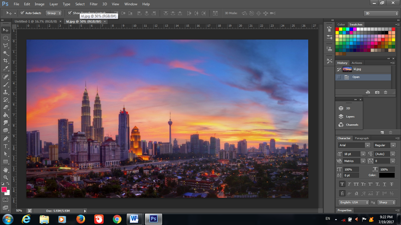 Design menggunakan Adobe Photoshop 1 - Cara memasukkan gambar