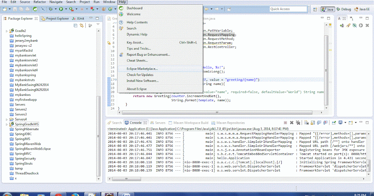Simple tutorial to create RESTful web services using SPRING, GRADLE ...