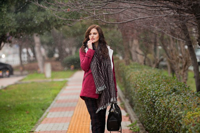 BERRY COAT AND SNOW | TIE BOW-TIE