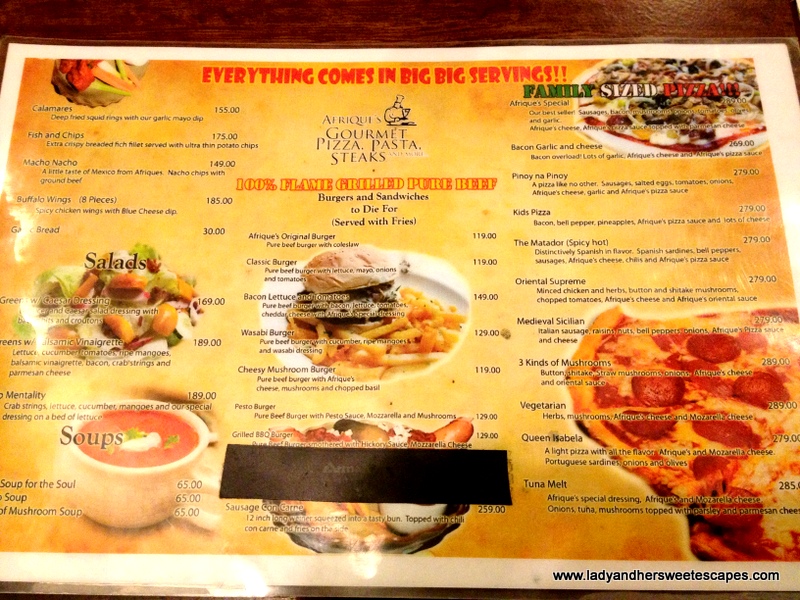 Pizza and Pasta at Afrique's | Lady & her Sweet Escapes