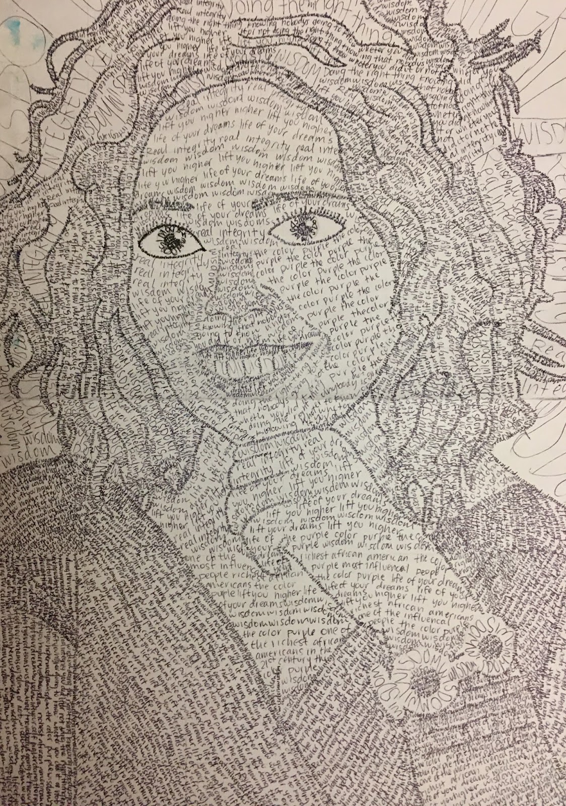 The Colorful Art Teacher: 7th Grade Scale Micrography Portraits for ...