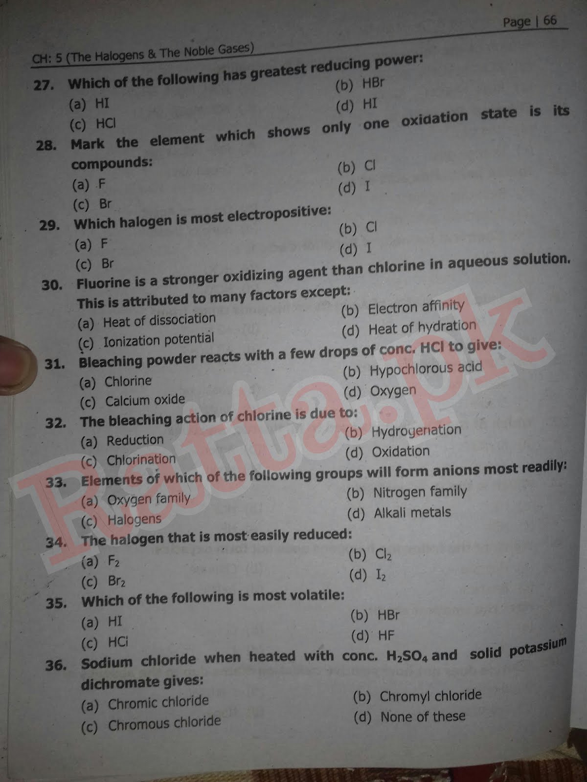 FSc 2nd Year Chemistry Chapter 5 Notes [MCQs & Short Questions] - Ratta.pk