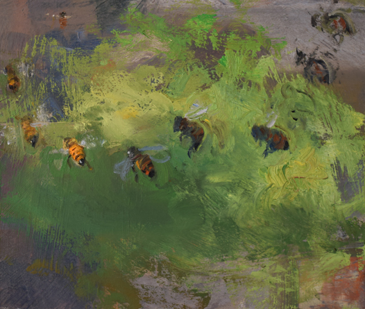 a painting a day: Bee in Flight, 11/28/2015