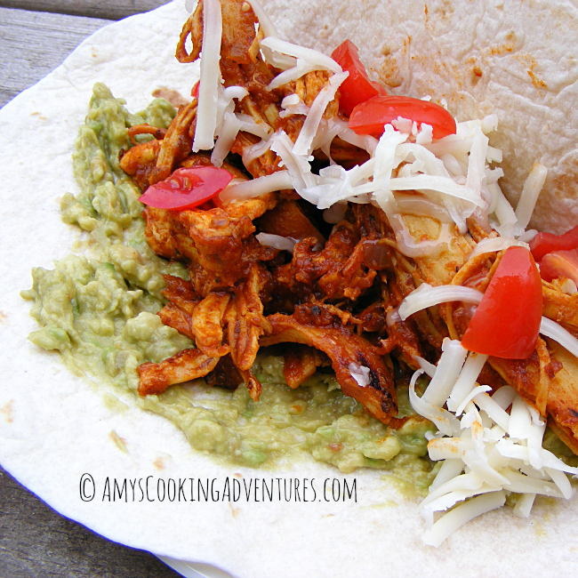 Shredded Chicken & Guac Tacos