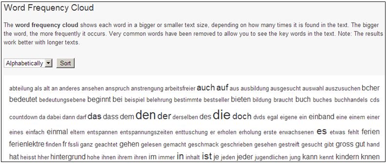 Textanalyse mit linguistischen Tools, Teil 3 – Web2-Unterricht