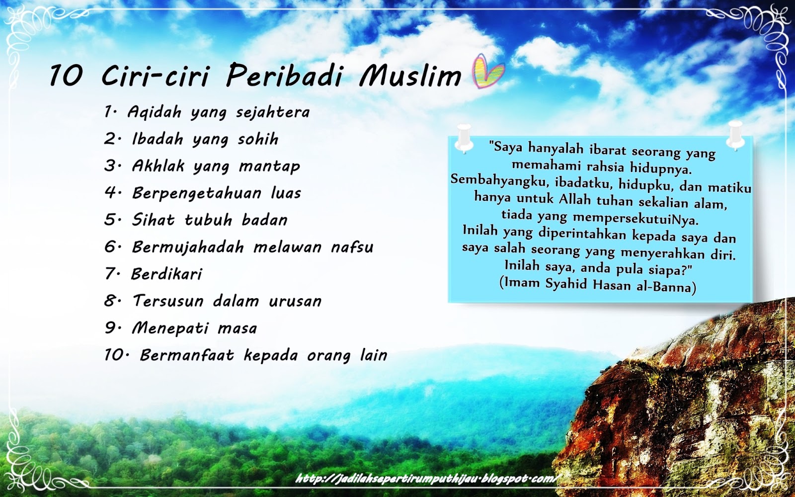 Jadilah seperti rumput hijau: Ciri-ciri Peribadi Muslim
