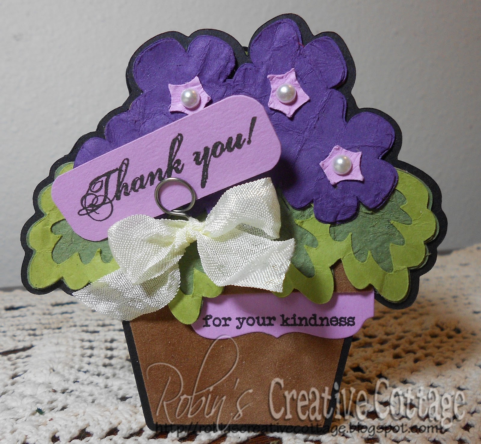 Robin's Creative Cottage: Flower Pot Thank You Card -Freshly Picked ...