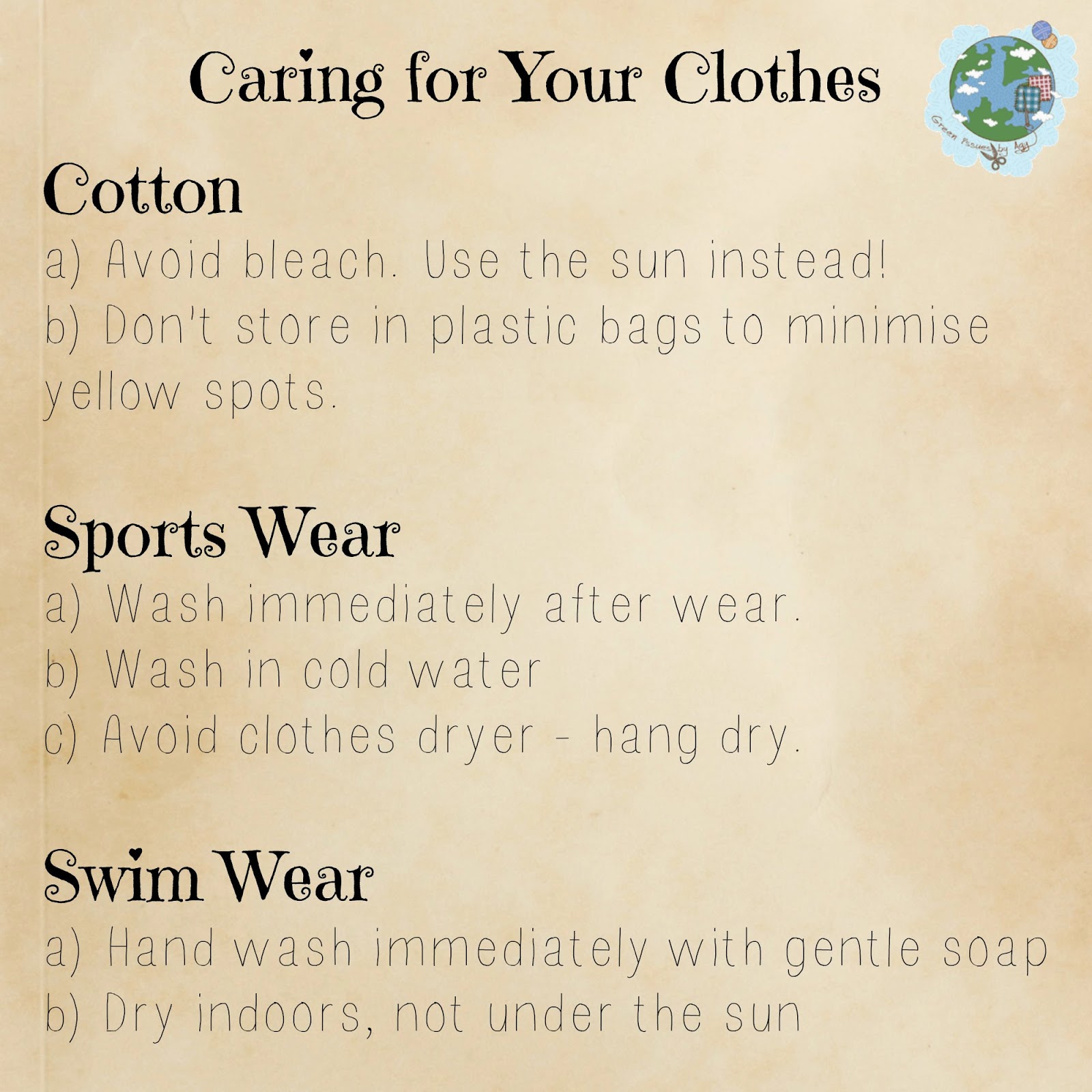 Tips on Caring for Your Clothes - Green Issues by Agy