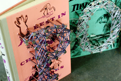 String Art Letters on Old Books - Upcycled Tutorial